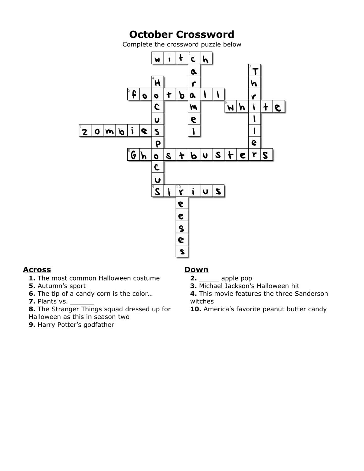 October Crossword Puzzle Answers The Bellarmine Prep Lion october-crossword-puzzle-answers-the-bellarmine-prep-lion
